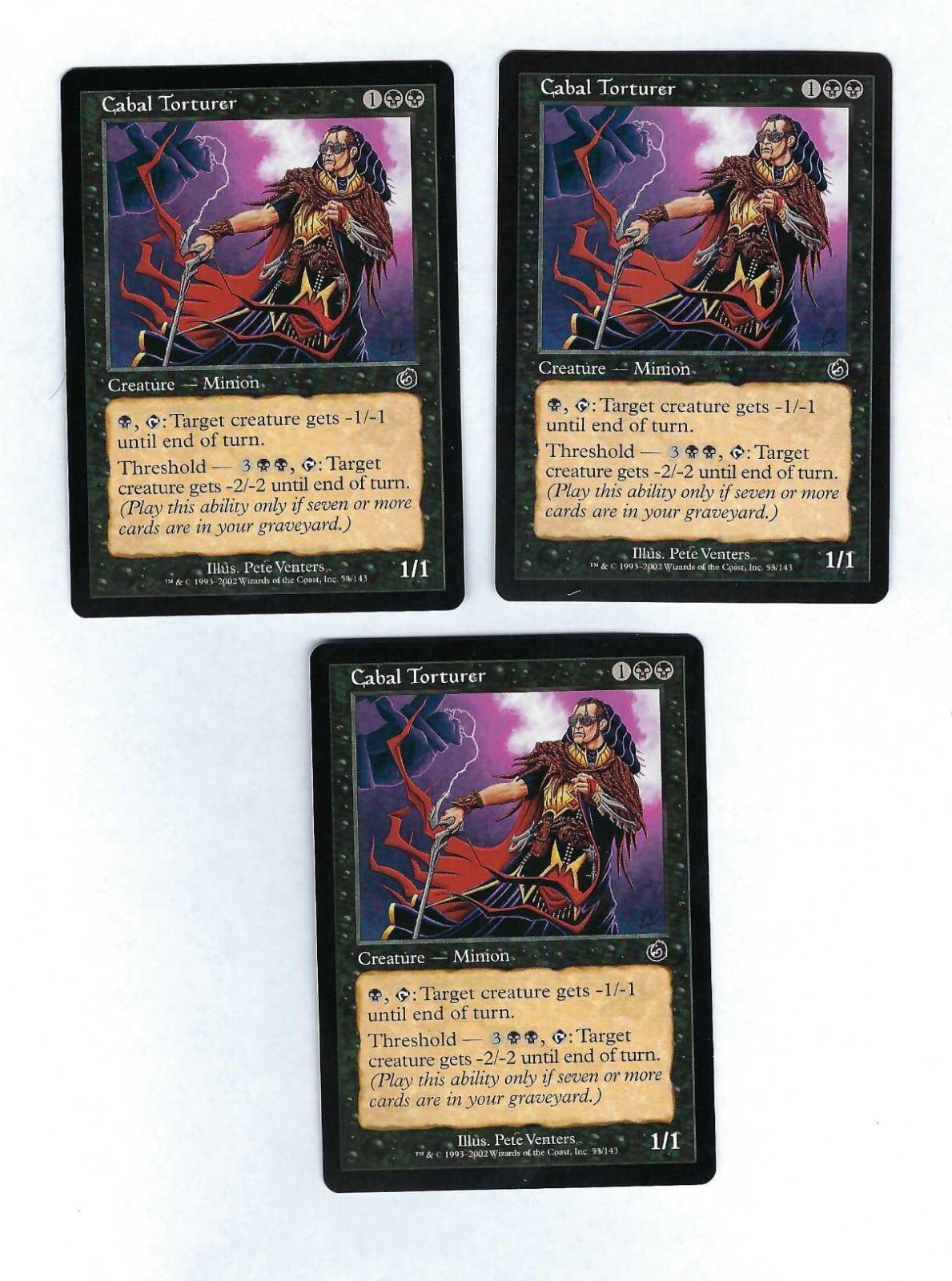 3x Cabal Torturer - Torment - Magic The Gathering (Never Played) | eBay