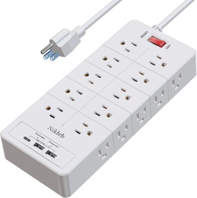 Nikleb Y017C Power Strip Surge Protector 23 in 1 (IL/RT6-17849-Y017C ...