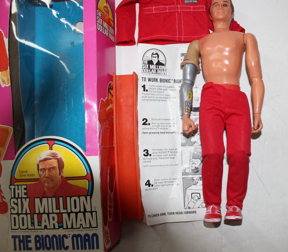 1976 Kenner Six Million Dollar Man Bionic Man with Bionic Grip boxed ...