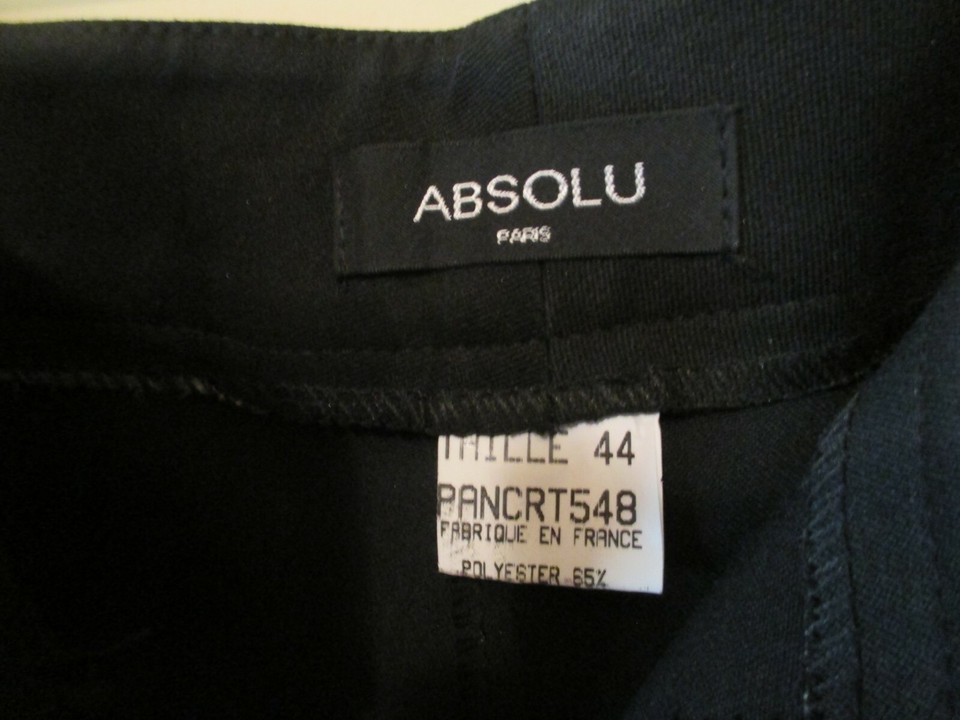 NWOT Absolu Paris Capri Pant Fr 44 BLACK w/Silver chains at ankle ...