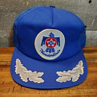 VTG Blue Thunderbirds Snapback Baseball Cap Hat Mesh Trucker Hat Air ...