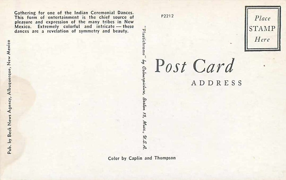 Native Americana, New Mexico, Indian Ceremonial Dances, Colourpicture ...