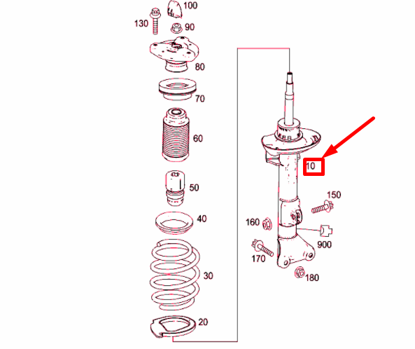 Mercedes-Benz C W204 Front Left Shock Absorber A2043230900 Genuine for ...