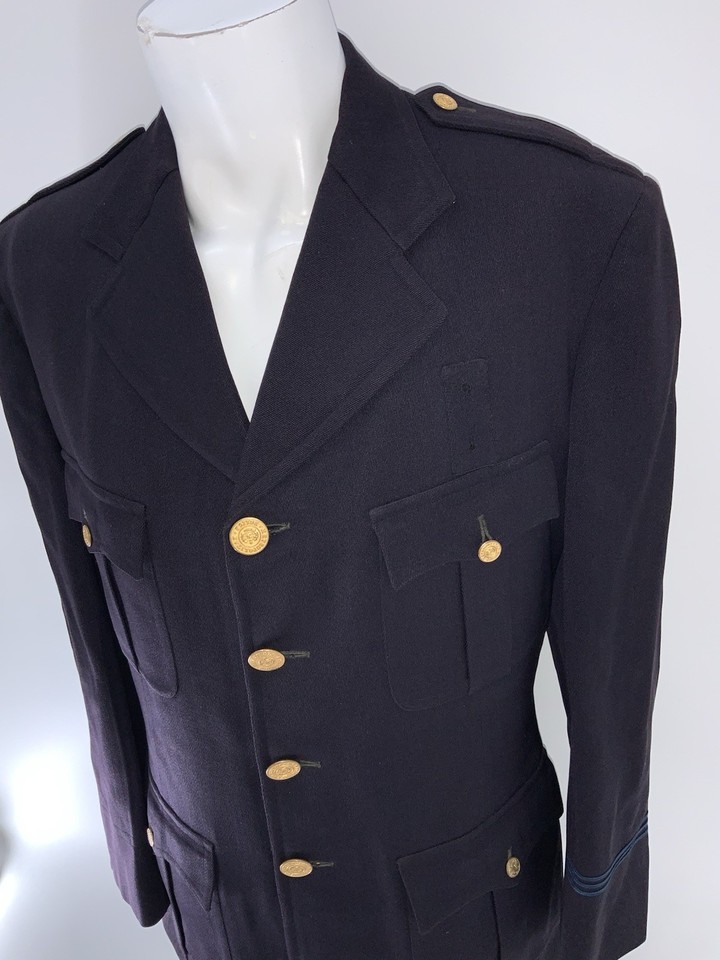 VTG 1950 STL Metropolitan Police Dress Coat 42R Navy Blue Uniform 4B2V ...