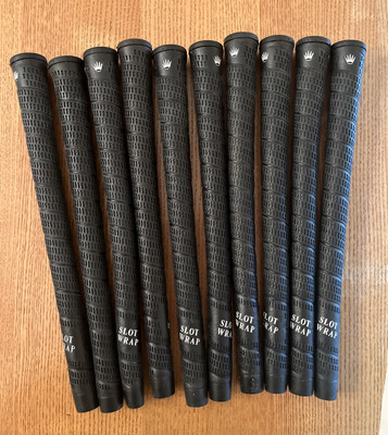 ROYAL GRIP SLOT WRAP GOLF CLUB GRIPS BLACK SET OF 10 USA - NEW OLD ...