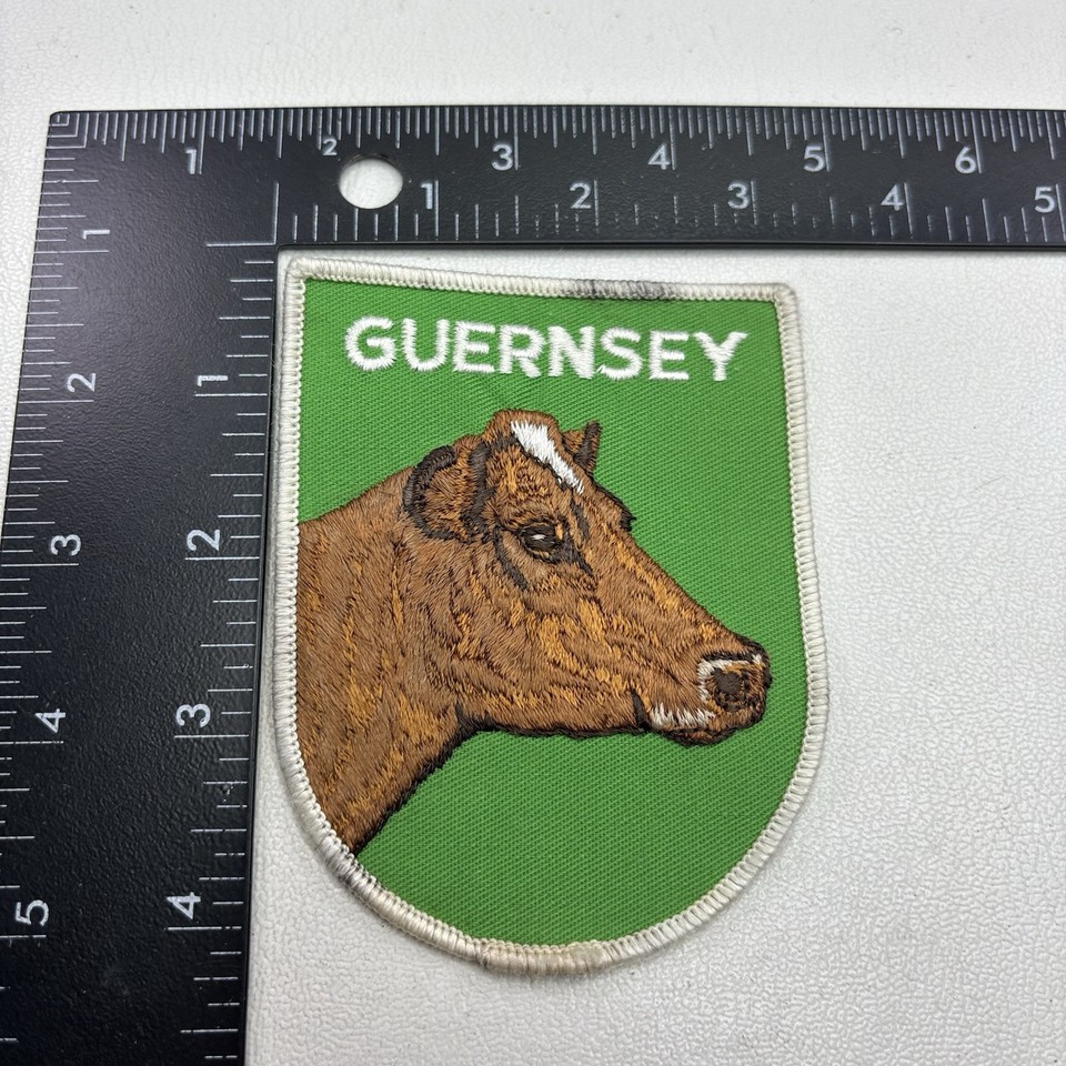 Vtg Edge-Stains Cattle Dairy Breed GUERNSEY COW Patch (Farmer Rancher ...
