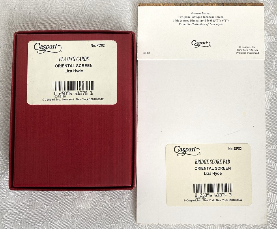 Caspari 2 Deck Bridge Card Set Oriental Screen With Bridge Score Pad ...
