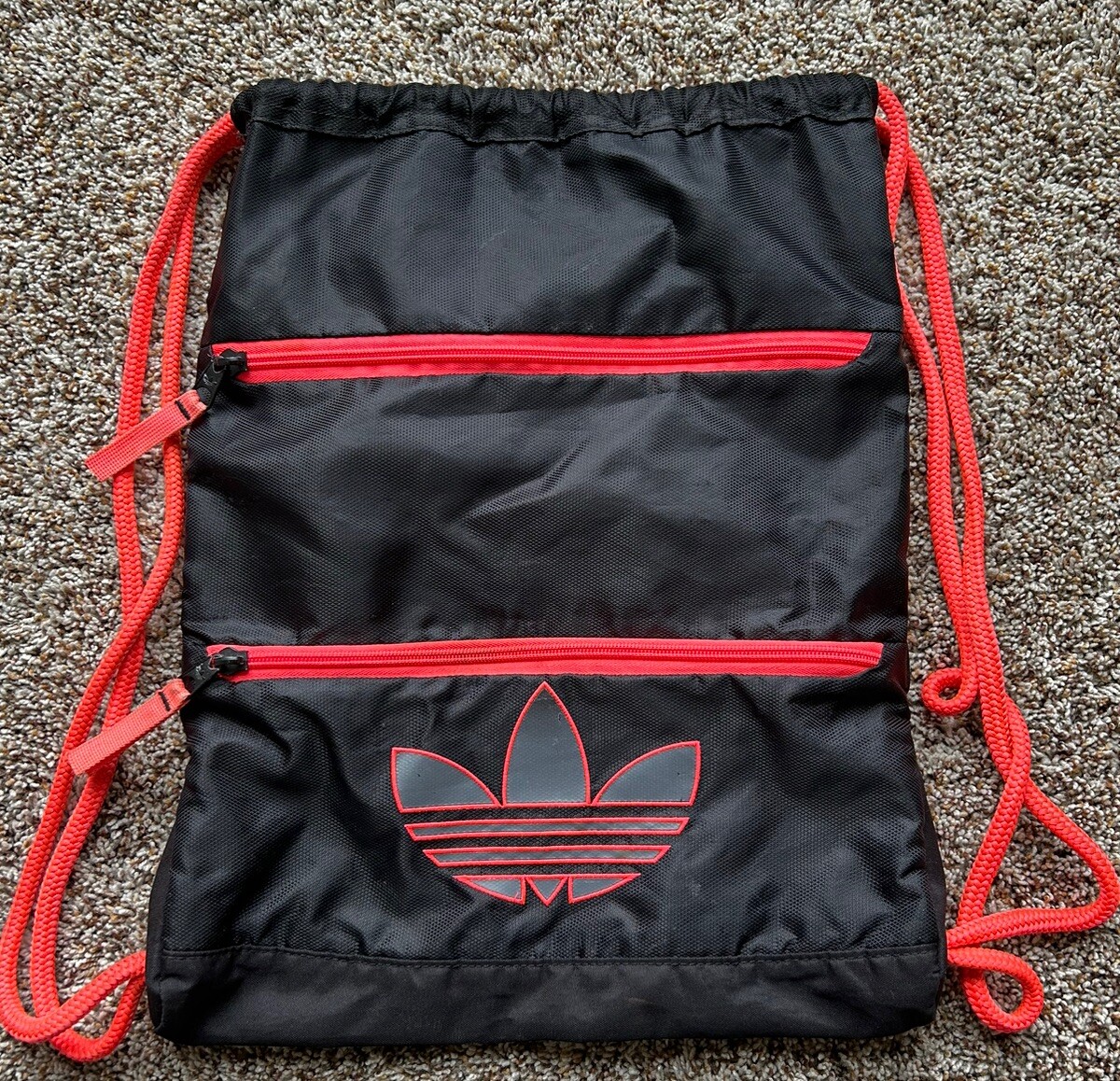 pink adidas drawstring bag With 3 Pockets 17”Lx13”W | eBay
