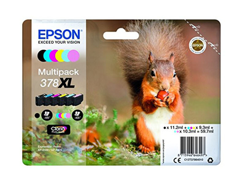 Genuine Epson 378, 378XL, Squirrel Original Ink Cartridge, XP-8605, XP ...