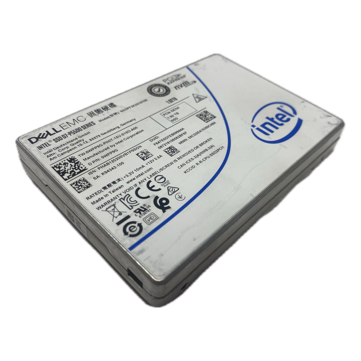 Dell WPP9G 1.92TB PCIe Gen4 NVMe RI TLC 2.5 SSD D7-P5500 | eBay