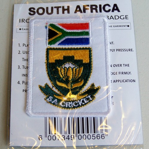 SA SOUTH AFRICA CRICKET 2003 WORLD CUP SOUVENIR PATCH WOVEN CLOTH SEW ...