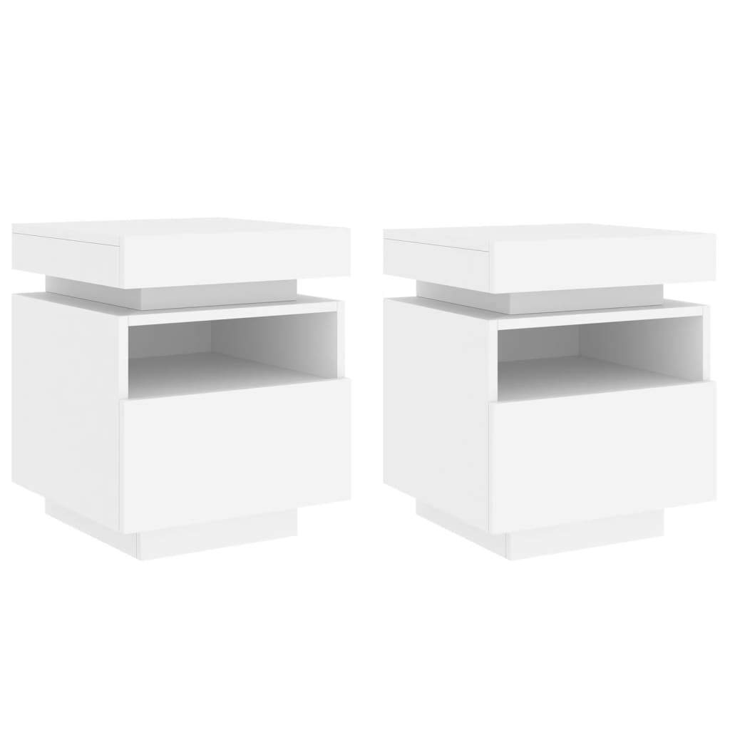 Bedside Cabinets with 2 pcs White 40x39x48.5 H6C4 | eBay Australia