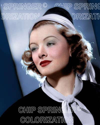 MYRNA LOY wearing Lavender Scarf | Sexy Cheesecake 8x10 COLOR by CHIP ...