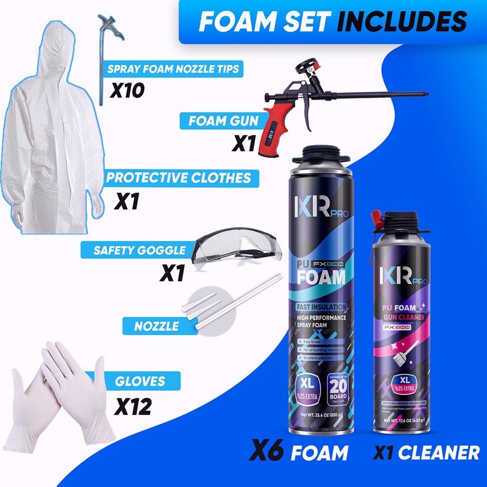 Spray Foam Insulation Kit(6PK Kit) Expanding Foam Sealant, Spray ...