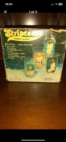 Vintage 1977 Original Box Set Nude Striptease Highball Glasses Risque Barware | eBay