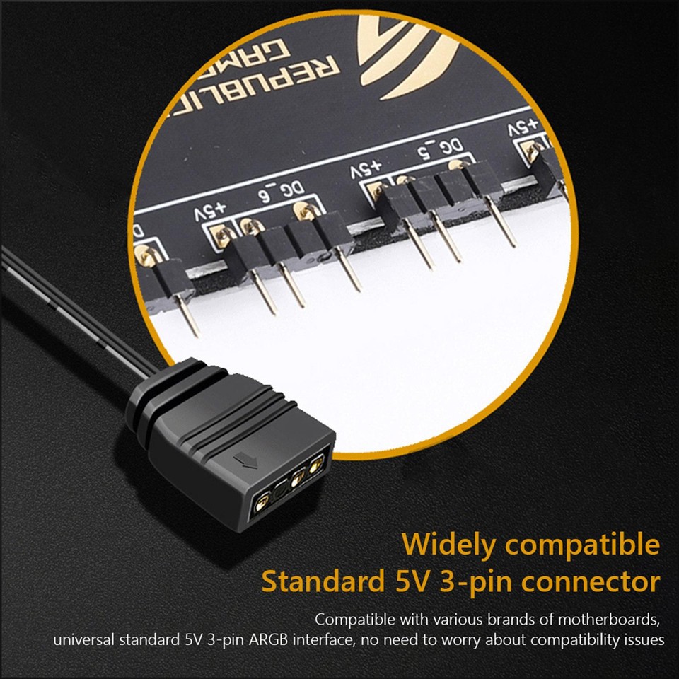 ARGB Splitter Hub 3 Pin ARGB Fan Hub 5V PC ARGB Splitter Hub 11 Port ...