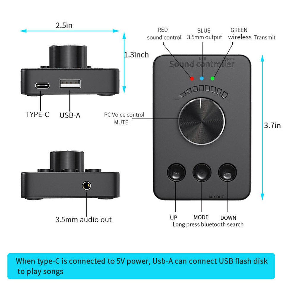 USB Volume Control Knob Volume Control Adjuster Knob Bluetooth ...