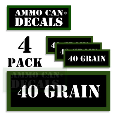 40 GRAIN Ammo Can LABELS STICKERS DECALS for Ammunition Cases 3"x1.15 ...