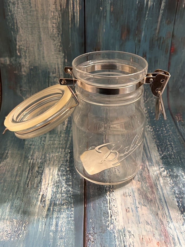 BALL - SURE SEAL - Wire Bail Lid Wide Mouth 14 Oz Jar + 1 Clear ...