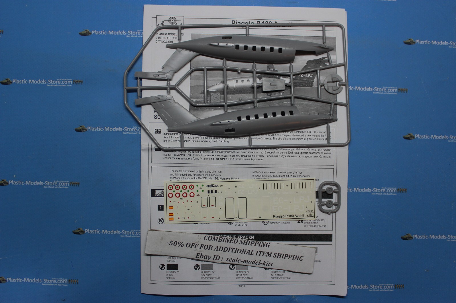 Amodel 72301 Piaggio P.180 Avanti, 1/72 scale plastic model kit | eBay