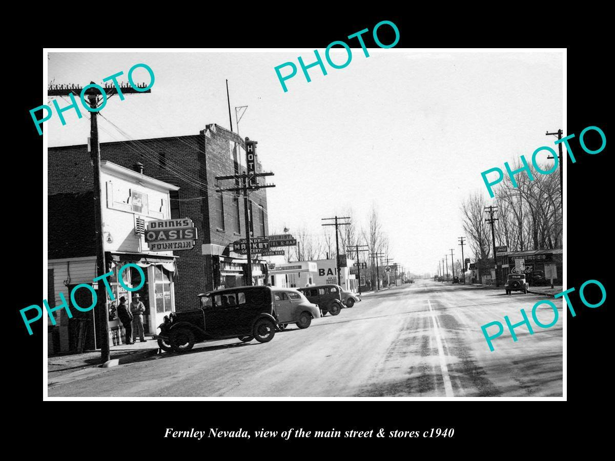OLD 8x6 HISTORIC PHOTO OF FERNLEY NEVADA THE MAIN STREET & STORES c1940 ...