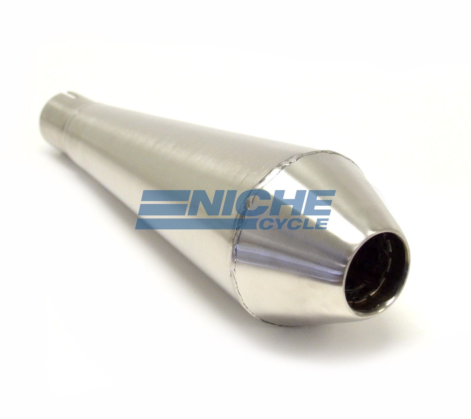 12" Stainless Steel Performance Motorcycle Muffler Reverse Cone Brushed ...