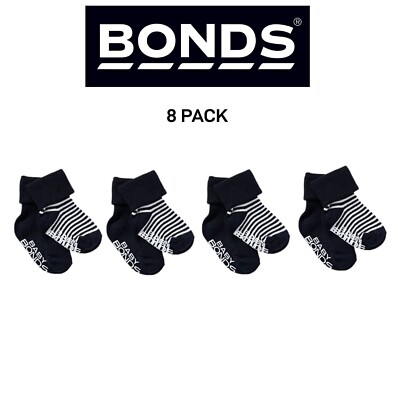 Bonds Baby Classics Cuff Non Slip Grip Sole Fine Toe Seams 8 Pack ...