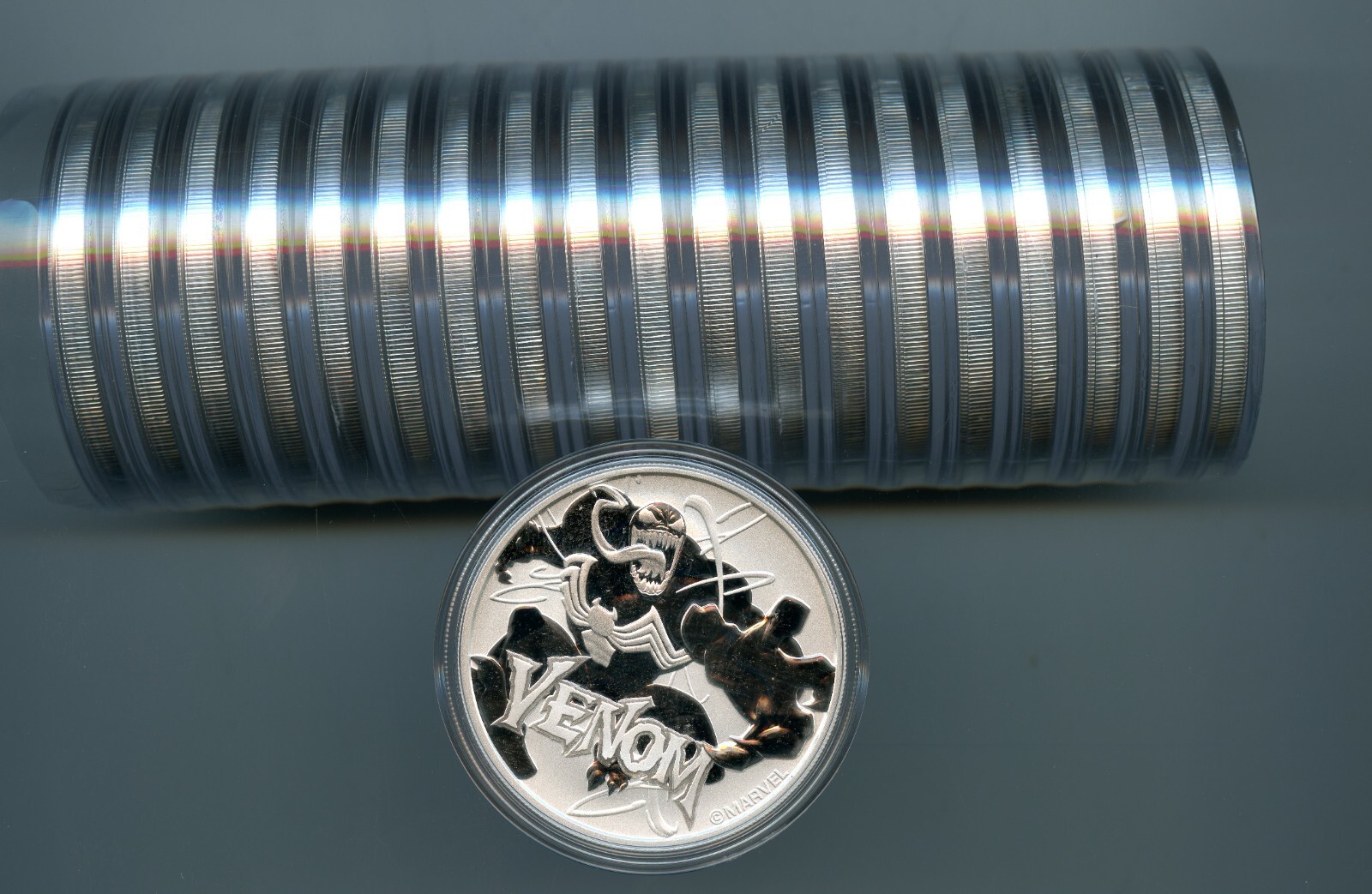 FULL ROLL2020 Tuvalu Marvel VENOM $1 Coin 1 oz 999 Silver in Capsule 20 ...