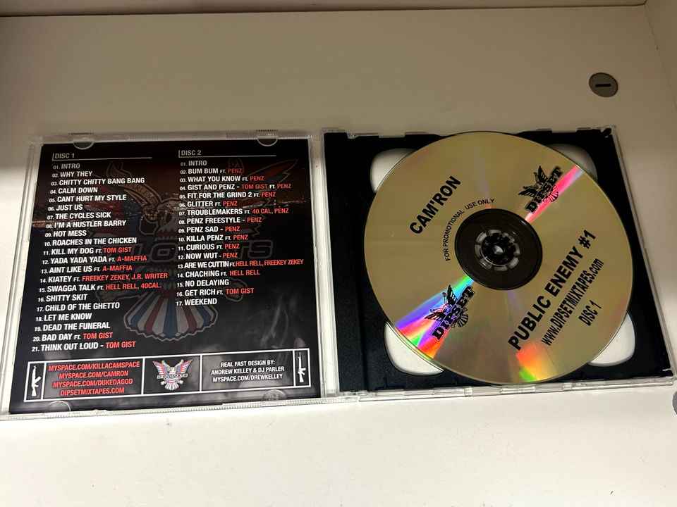 RARE CAM'RON DIPSET DIPLOMATS PUBLIC ENEMY #1 2 DISC MIXTAPE MIX CD ...