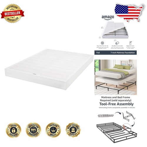 Comfort-Boosting Full Size Box Spring Base - 74"L x 53"W, Stress-Free ...