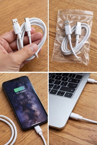 USB-C Fast Charging Cable 6A 65W PD Type-C – Samsung iPhone Android ...