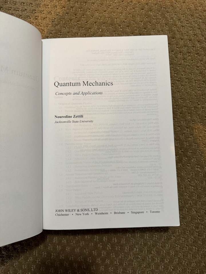 Quantum Mechanics - Concepts and Applications, 1st Edition, Zettili ...