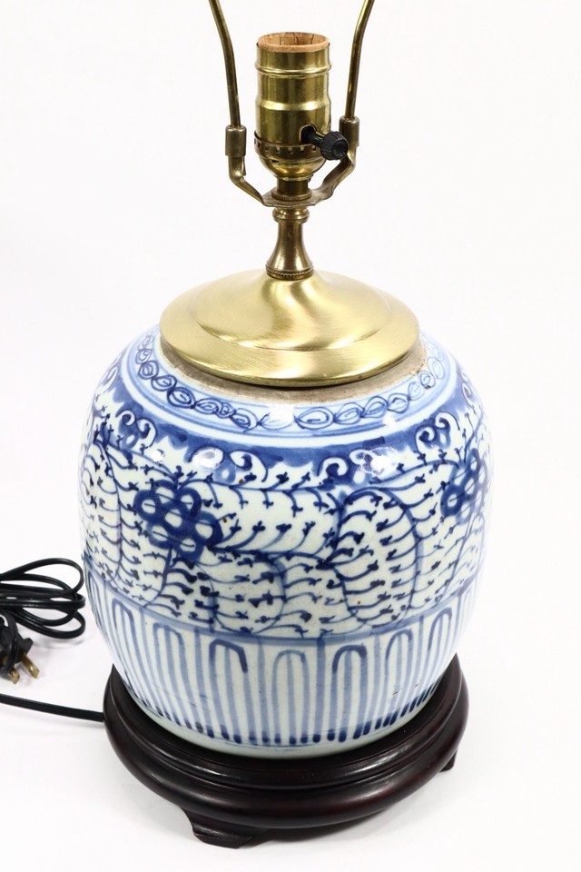 Chinese Fertility PHALLIC Blue & White Ginger Jar Table Lamp Penis ...