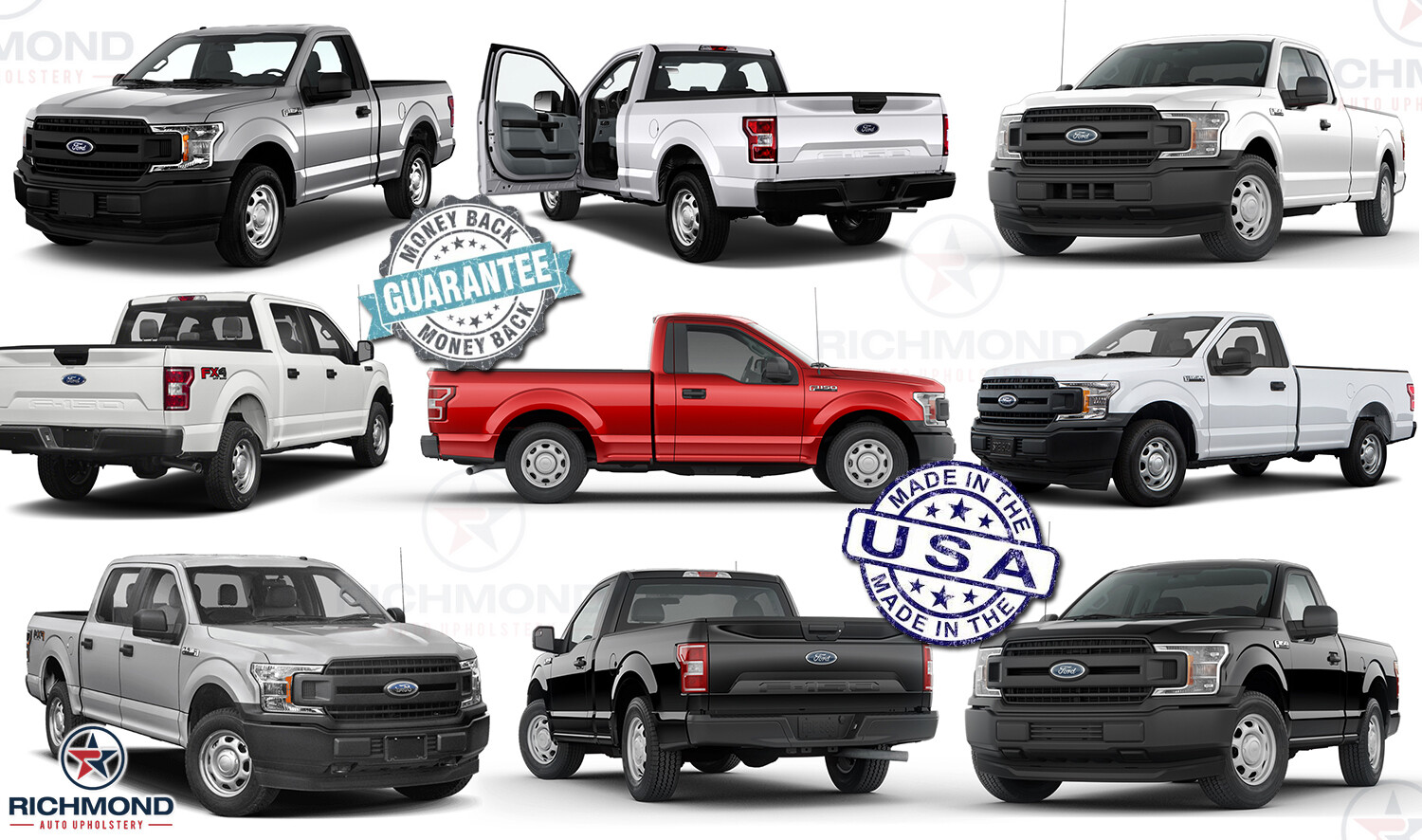 2015-2020 Ford F150 Work-Truck Base WT -Driver Side Bottom Vinyl Seat ...