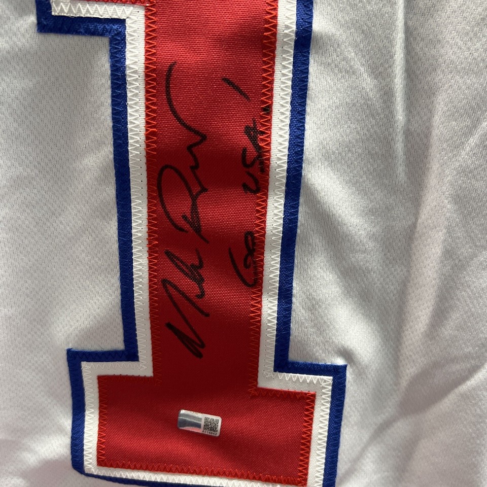 Mike Richter Signed Team USA Inscribed Autographed White Jersey Steiner ...