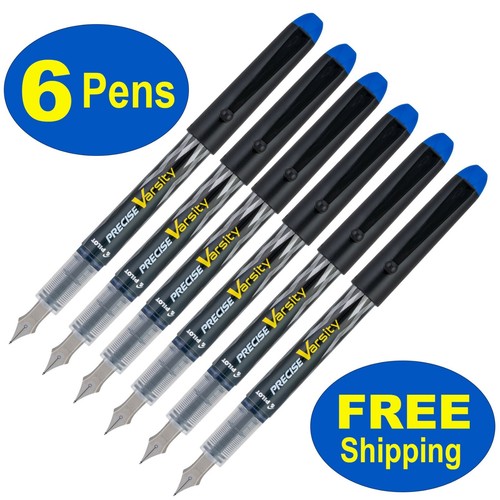Pilot Precise Varsity 90011 Disposable Fountain Pen, Blue Ink, Pack of ...