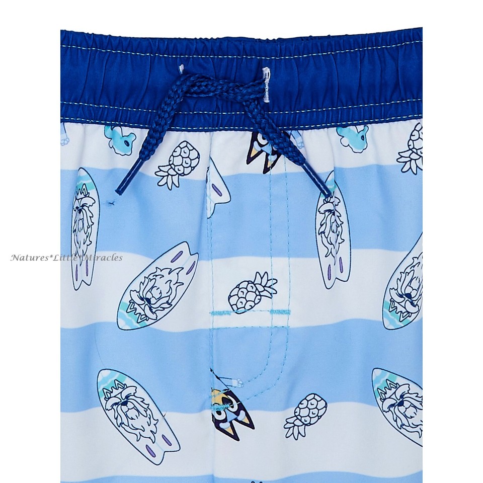 BLUEY Disney Swim Trunks Rash Guard Shirt Set Boys Swimsuit Size 2T 3T ...