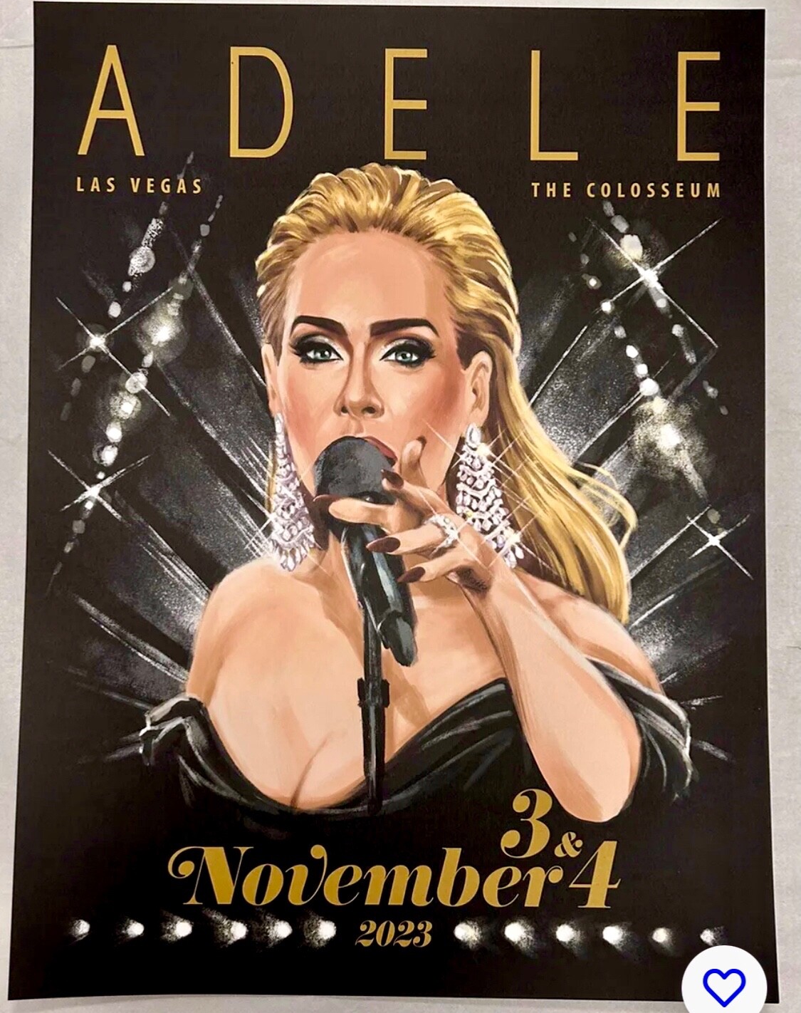 Official Weekends With Adele Poster 11/3-11/4 2023 + Confetti Las Vegas 18”x24” | eBay