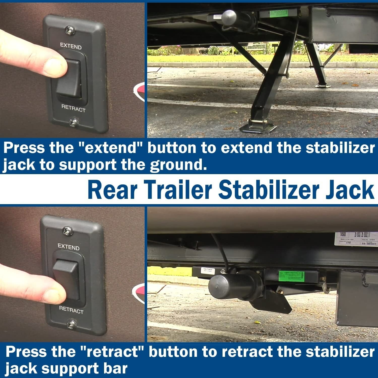 298707 Universal Rear Trailer Stabilizer Jack Stand Stabilizer Jack Kit ...