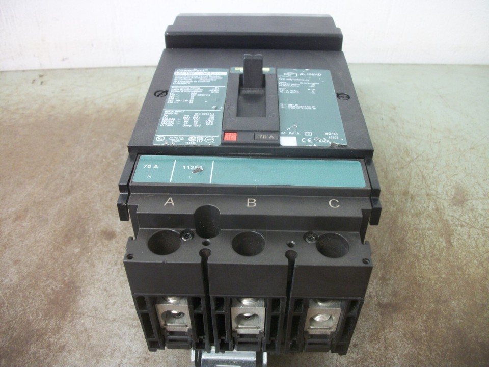 SQUARE D POWERPACT I-LINE HJ CIRCUIT BREAKER HJA36070 70AMP 600VOLT ...