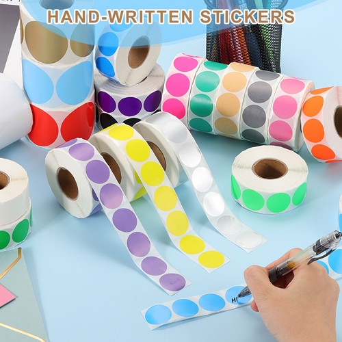 2Roll 2000pcs Color Dot Sticker 1" Blank Circle Coding Label Light Blue ...