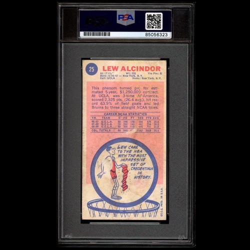 1969 Topps Lew Alcindor #25 🔥 Kareem Abdul-Jabbar Rookie Autograph 🔥 ...