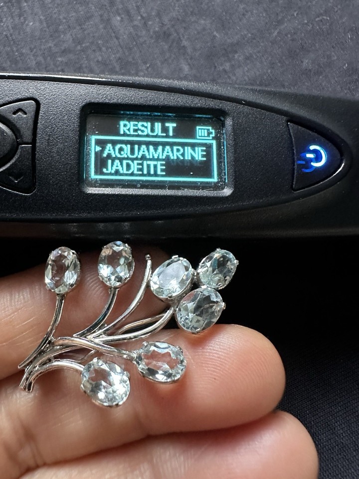 Stunning SIL Mark Sterling Silver Tested Light Blue Aquamarine Flower ...