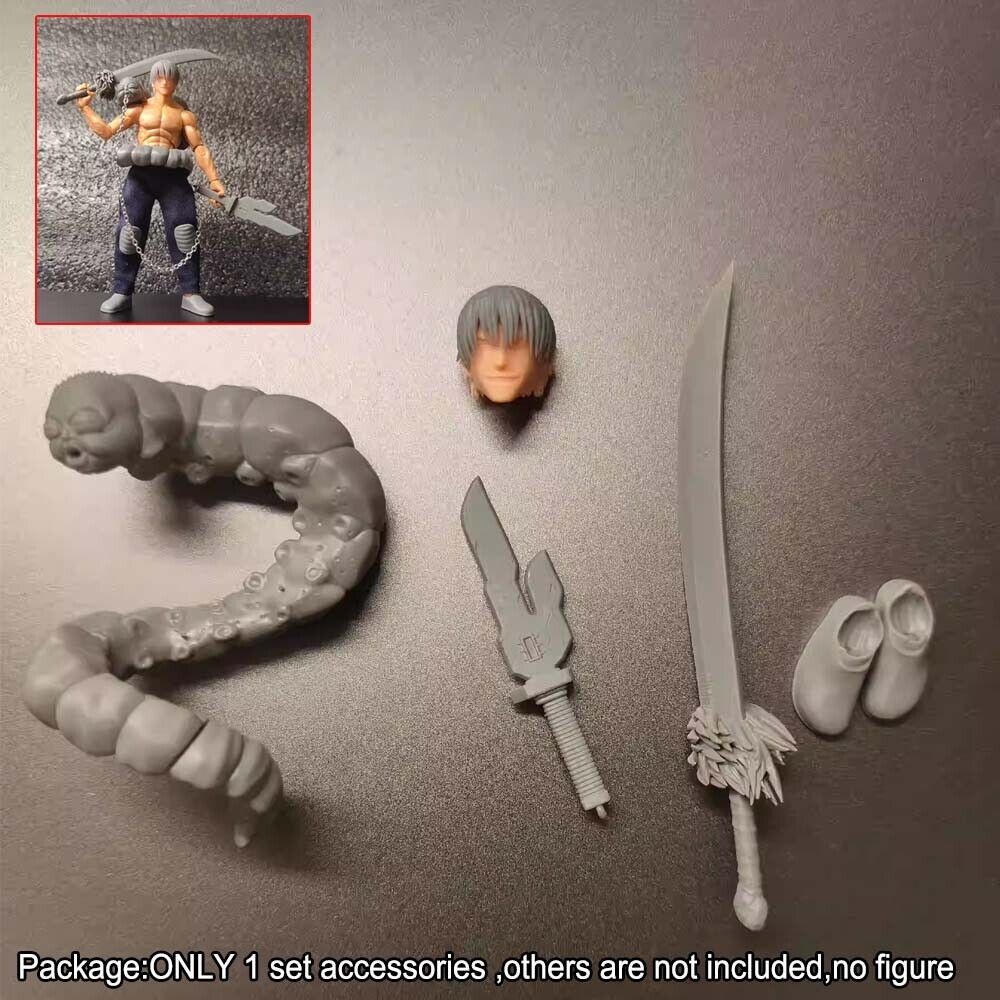 Unpainted 1/18 Fushiguro Toji Head Sculpt Sword Shoes Accessory For 3. ...