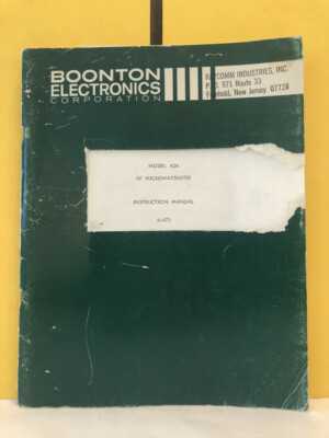 Manuals & Books - Boonton Rf