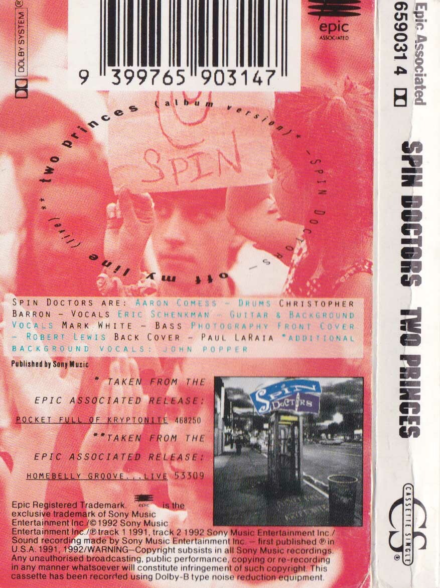 SPIN DOCTORS Two Princes Cassette Single Tape [Cassingle] SirH70 | eBay