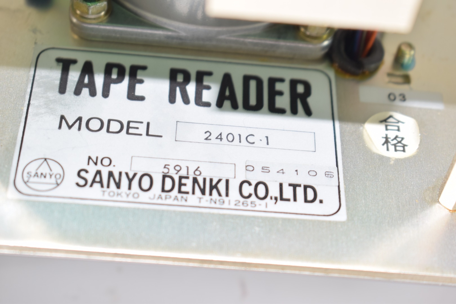 Sanyo Denki 2401C-1 Tape Reader, Mori Seiki | eBay
