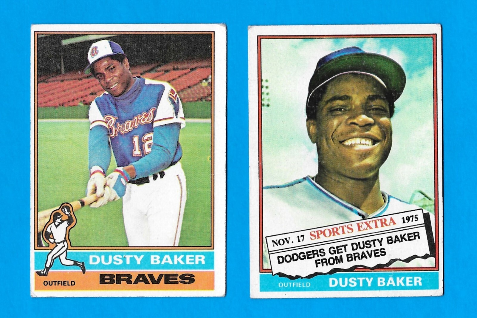 1976 Topps Dusty Baker Lot - #82 and #82T Traded- Braves Dodgers | eBay