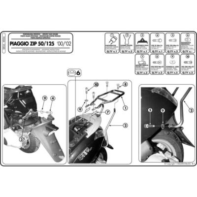 Luggage Rack Piaggio 50 Zip 4T 2000-2012 | eBay