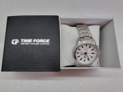 TIMEFORCE Avalanche Chronograph White Dial Stainless Steel Men's Watch ...